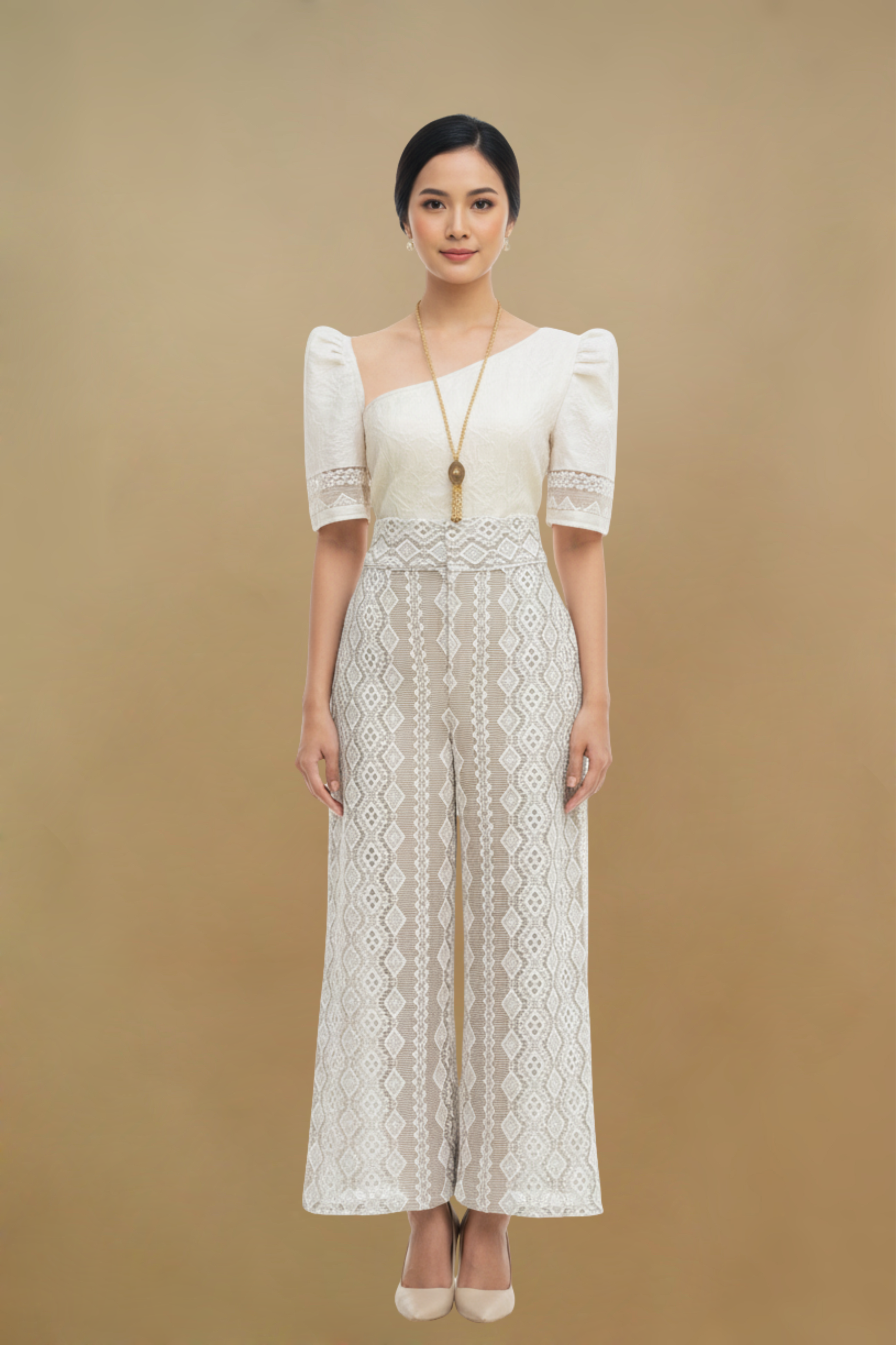 GEORGIA HANDWOVEN PINILIAN FILIPINIANA SET - HW006